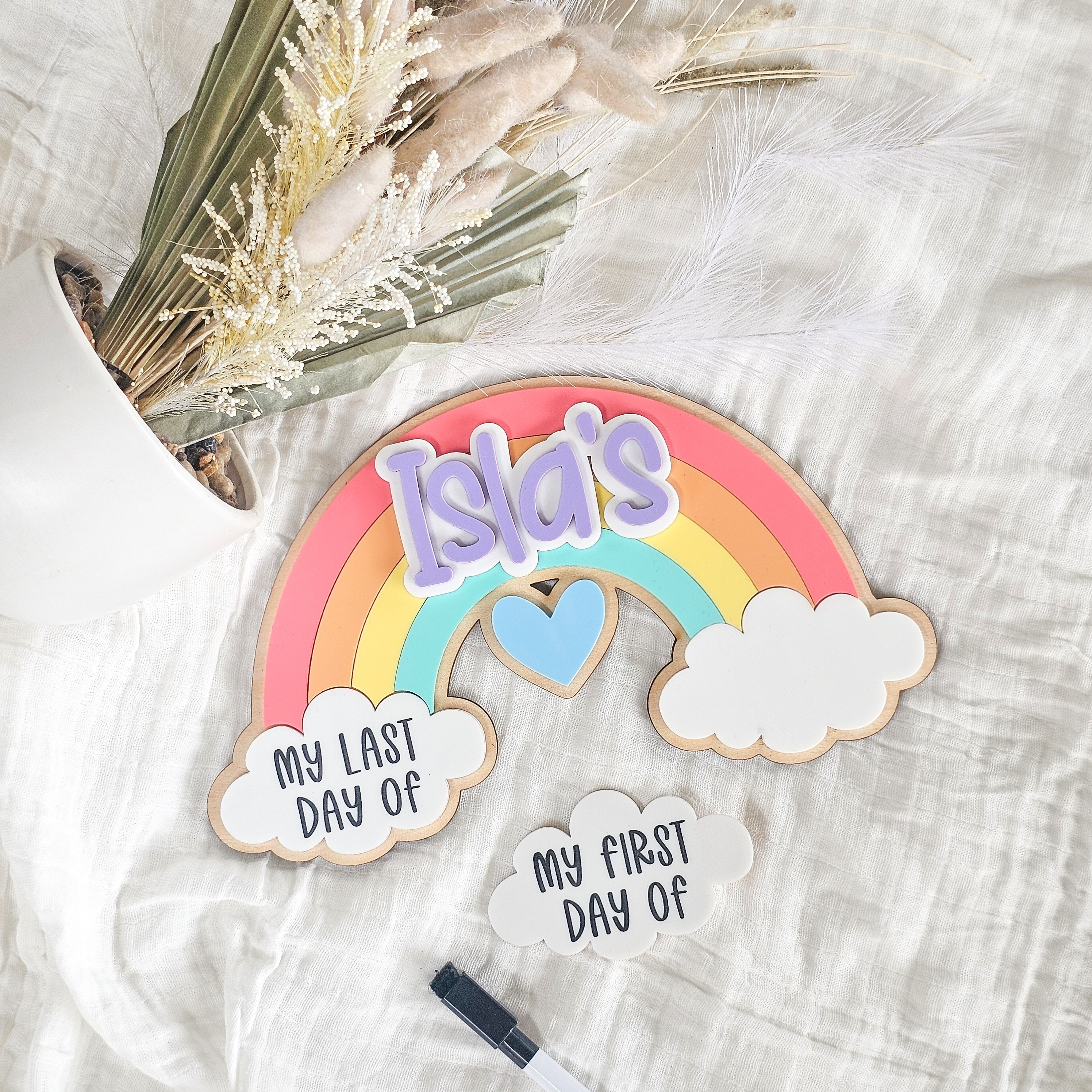 Acrylic Rainbow - First / Last Day Back to School Board – Love, Abby