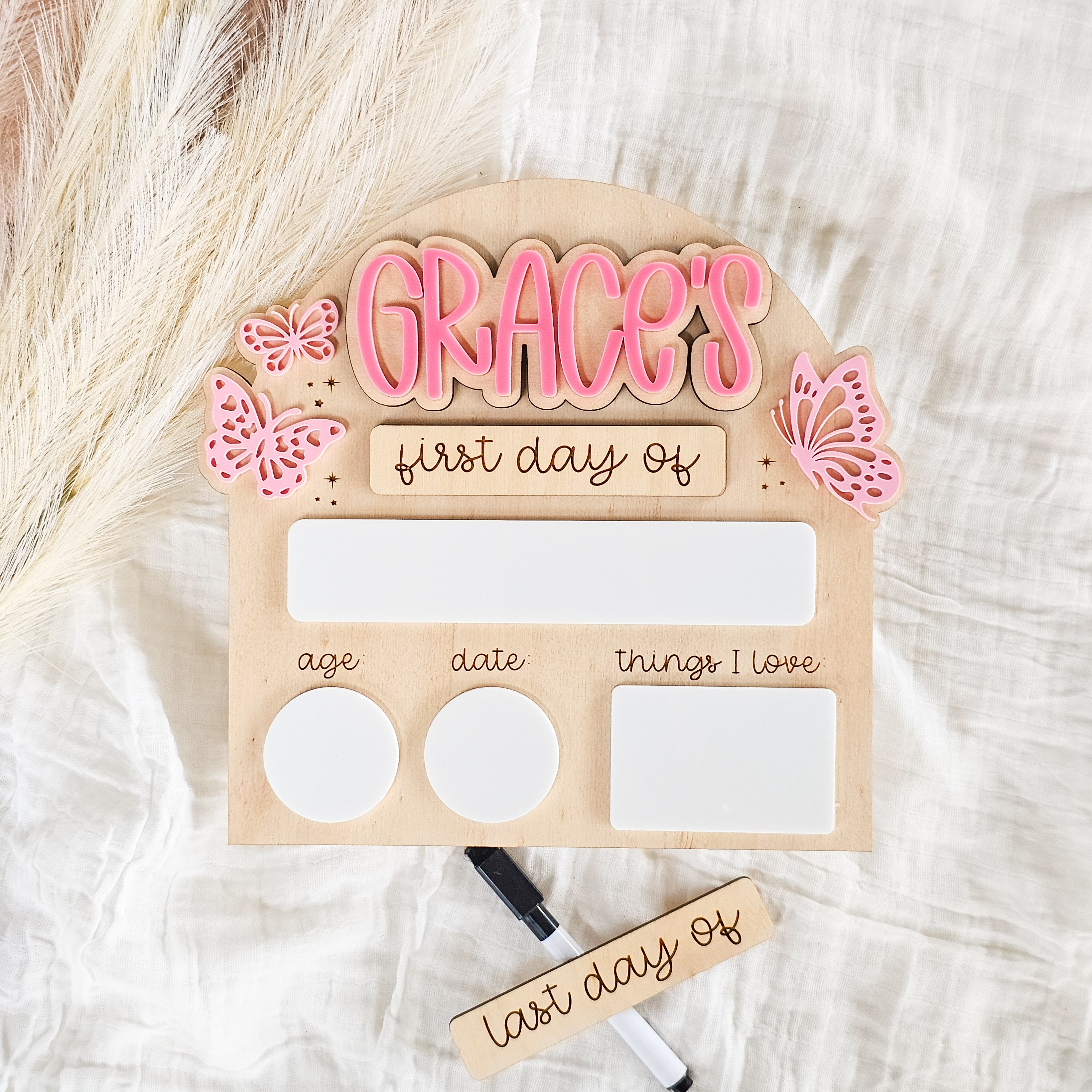 Small - First / Last Day Back to School Board - Butterfly Design – Love ...