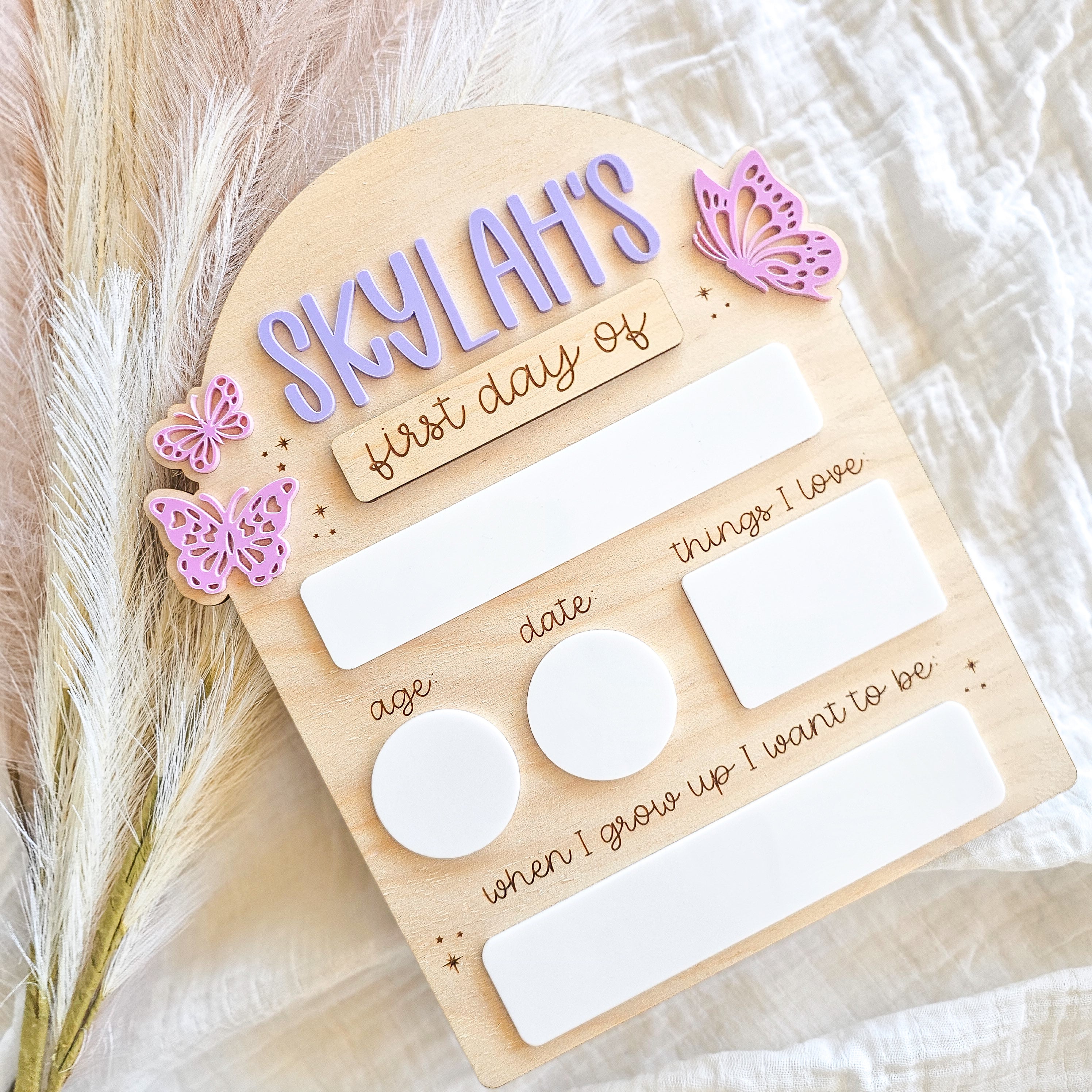 Large - First / Last Day Back to School Board - Butterfly Design – Love ...