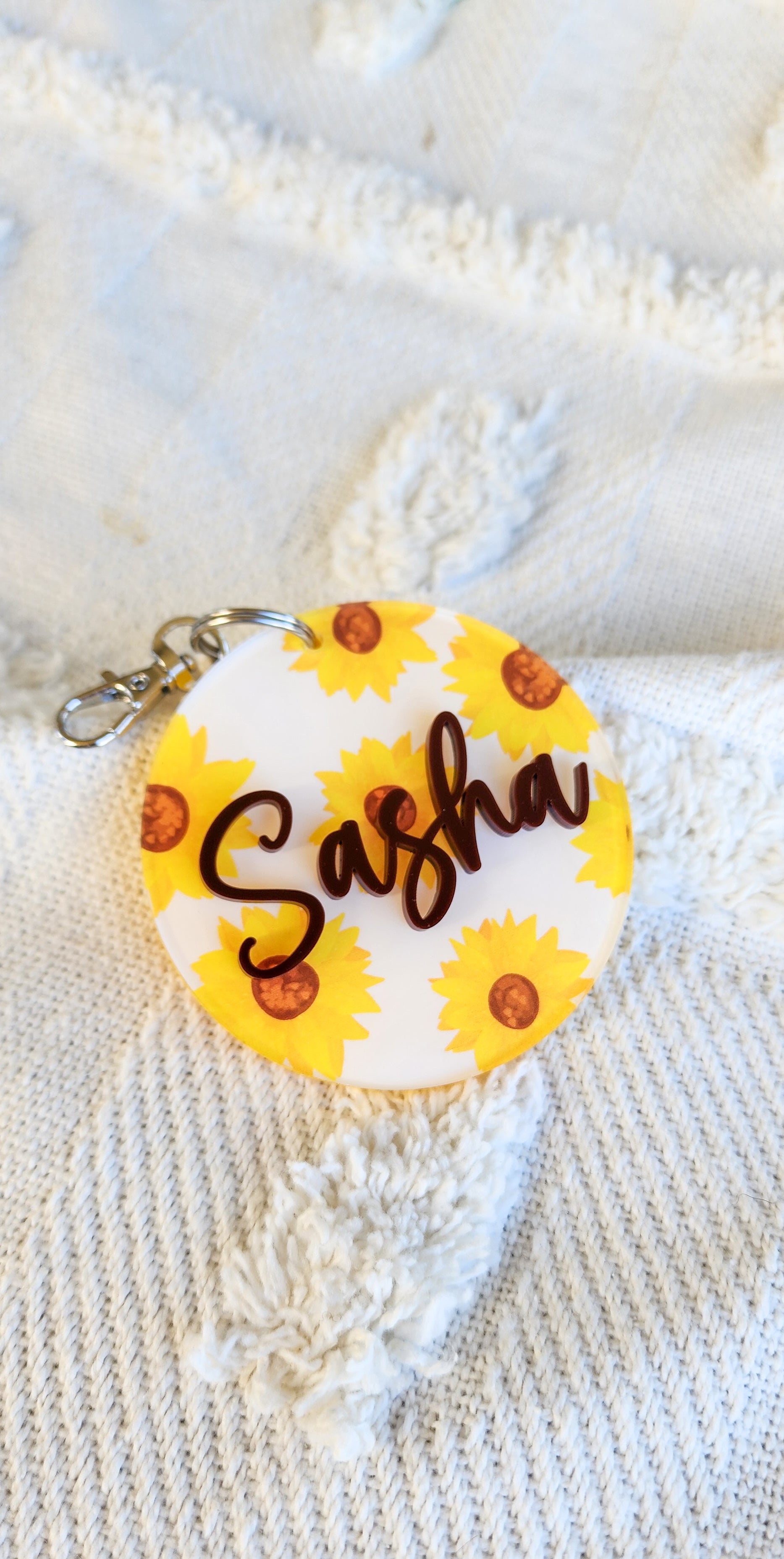 Printed Acrylic Circle Keychain – Love, Abby