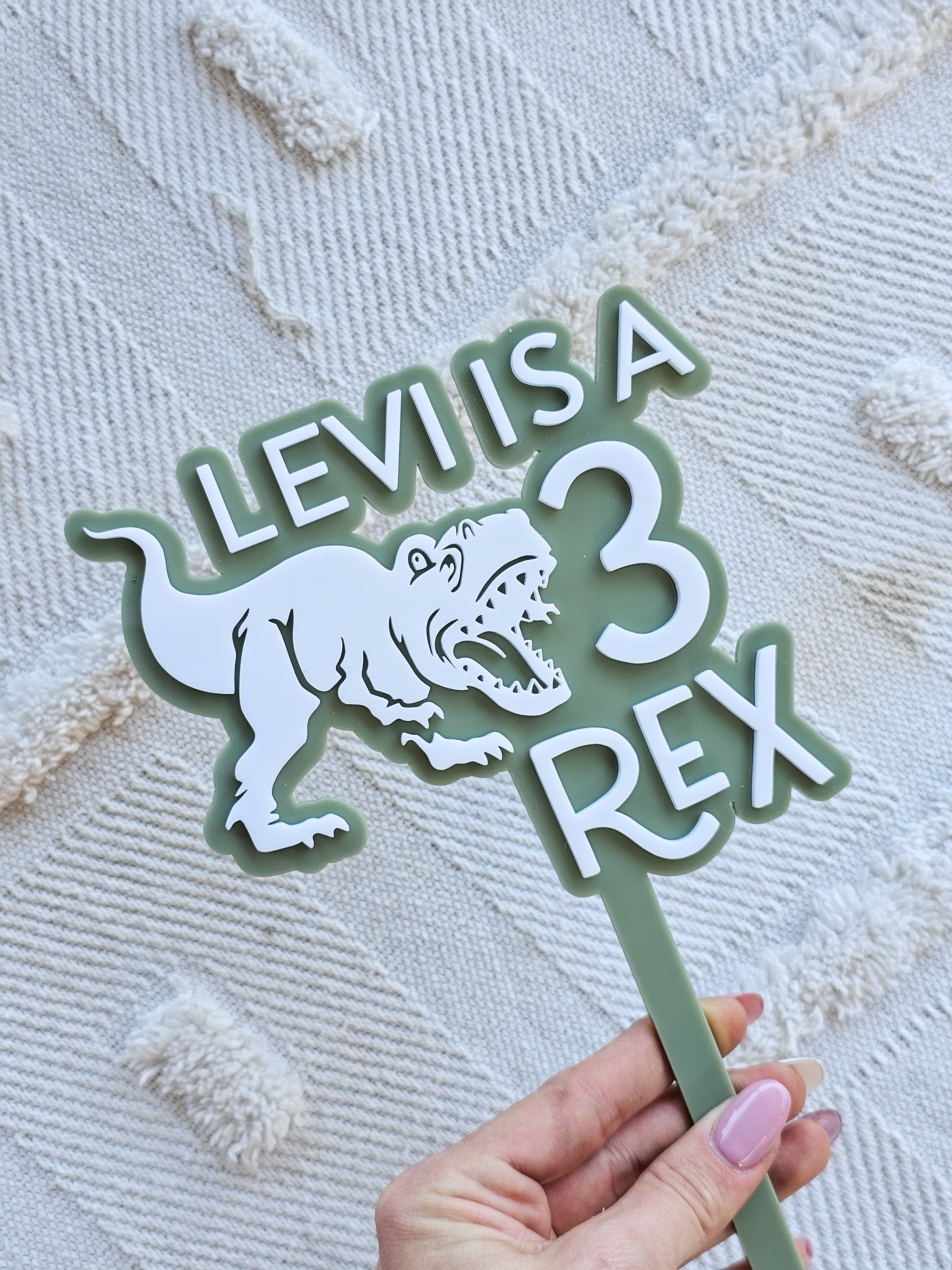 3 Rex Cake Topper – Love, Abby