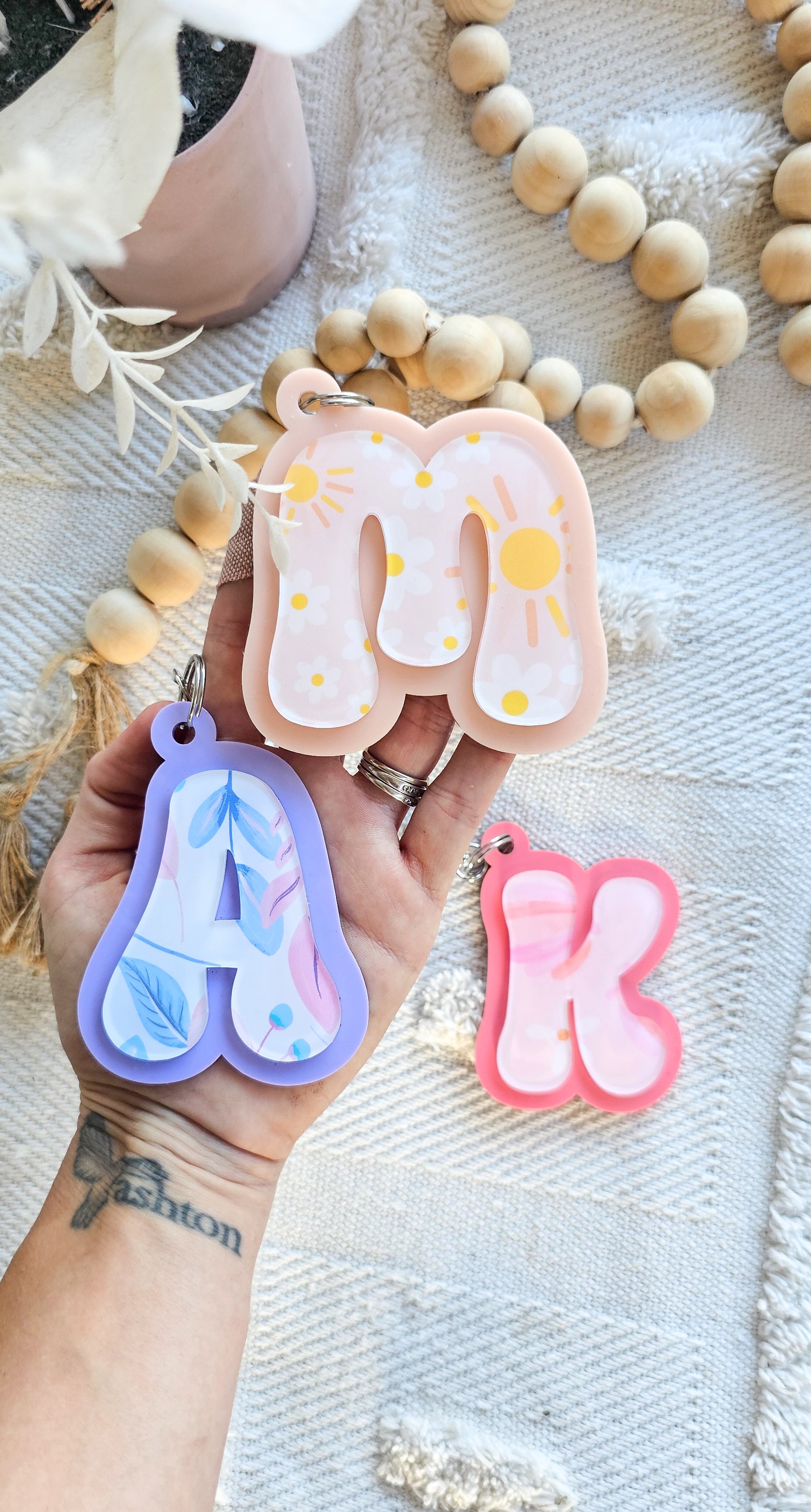 Printed Acrylic Letter Keyring – Love, Abby