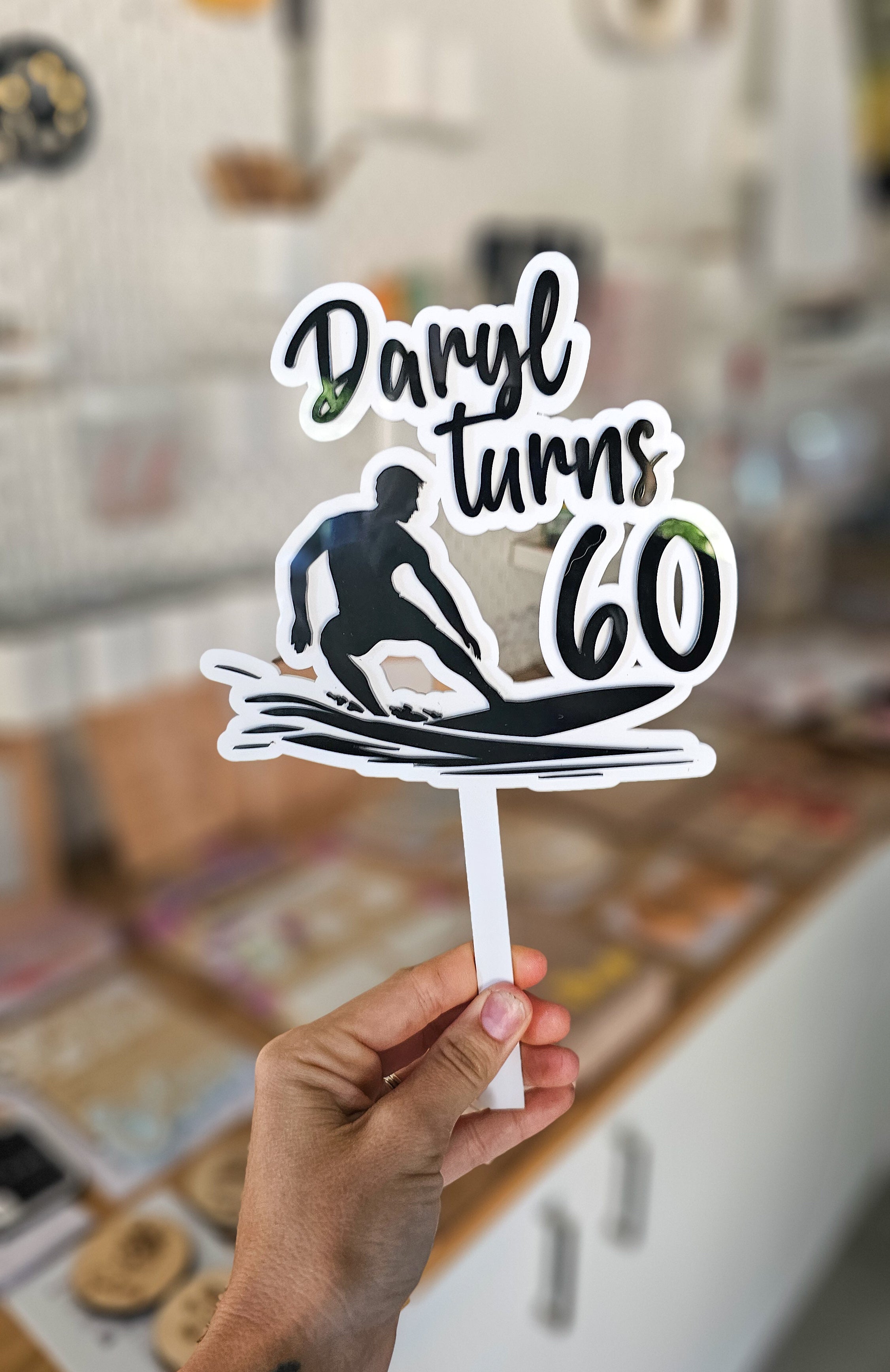 Surfer cake topper – Love, Abby