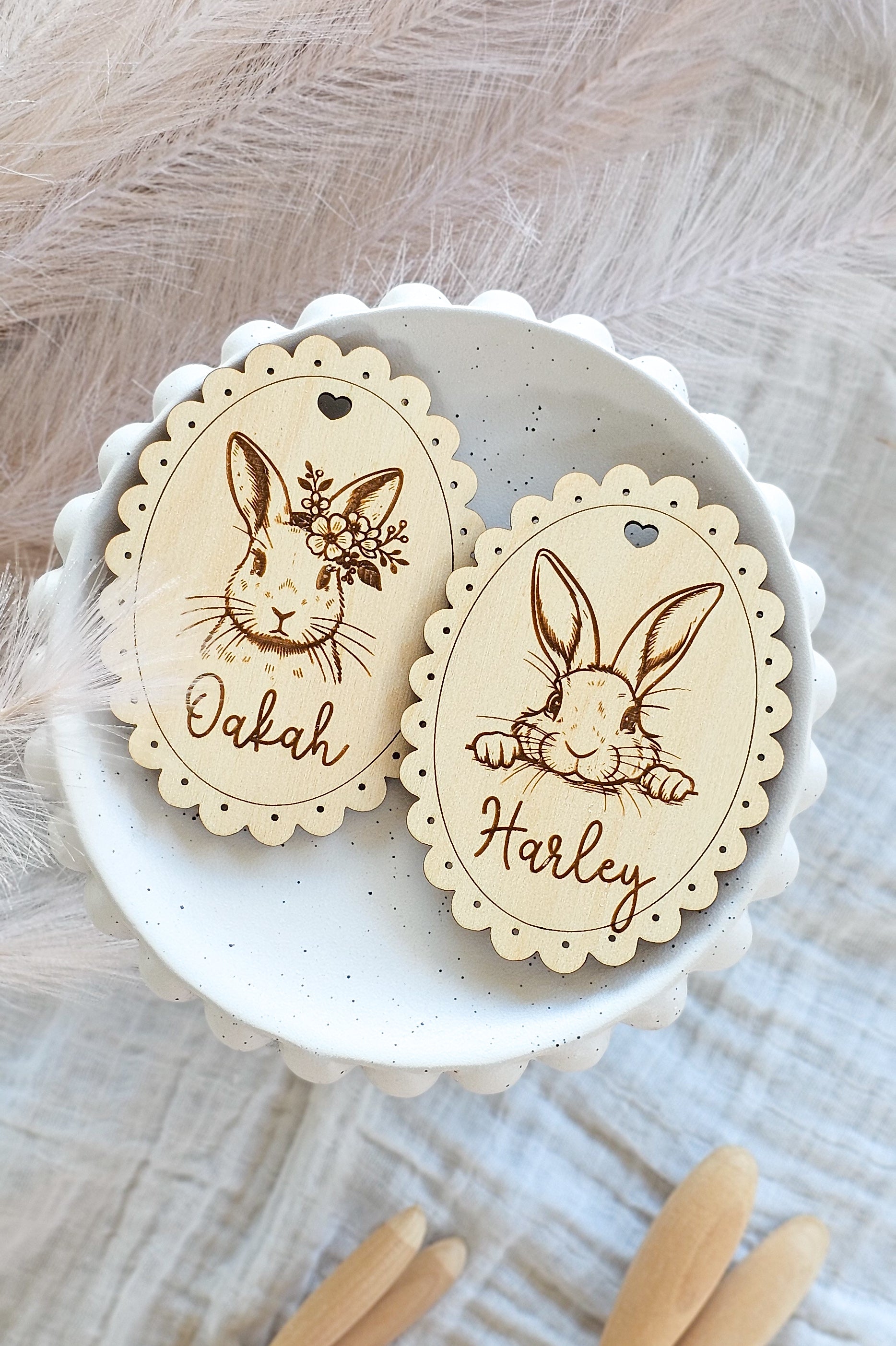 Vintage Personalised Timber Easter Basket Tag - Multiple Designs – Love ...