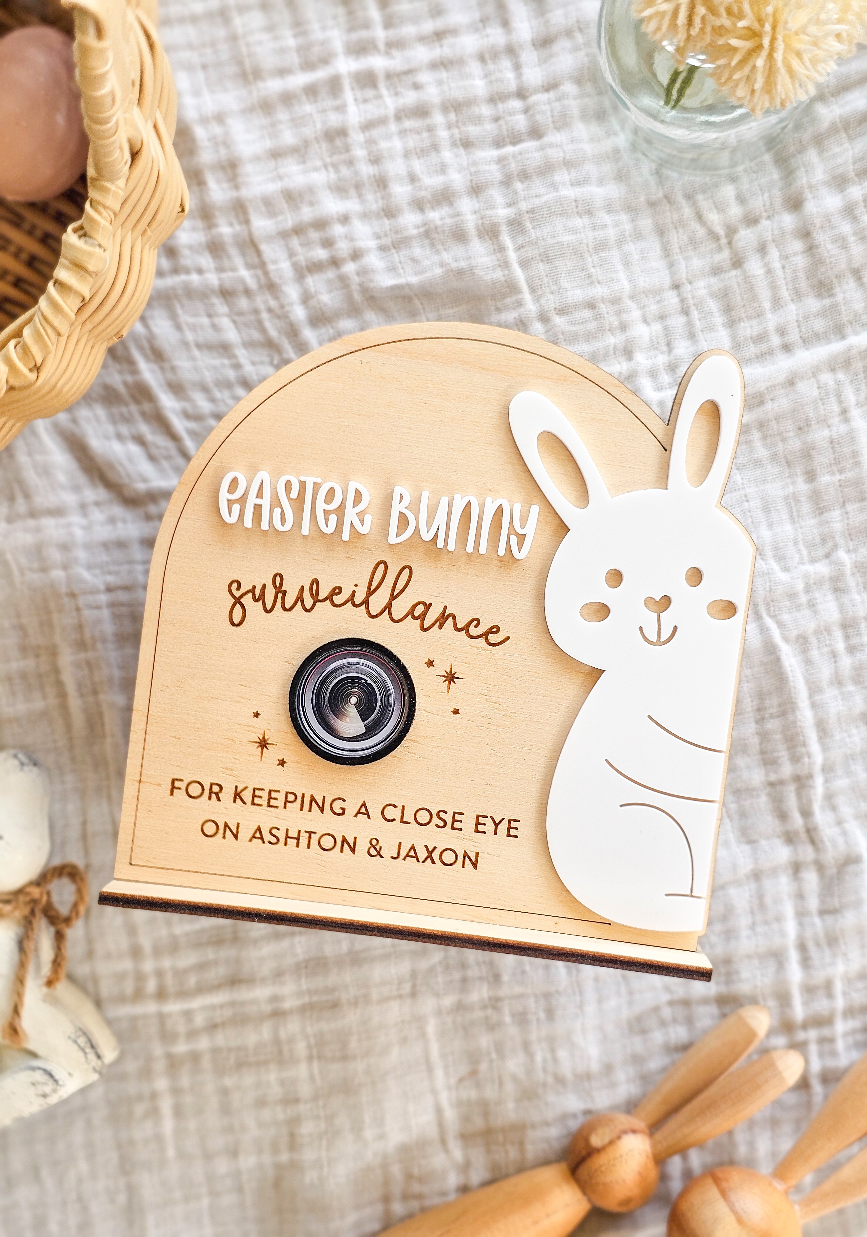 Easter Bunny Surveillance Cam Stand – Love, Abby