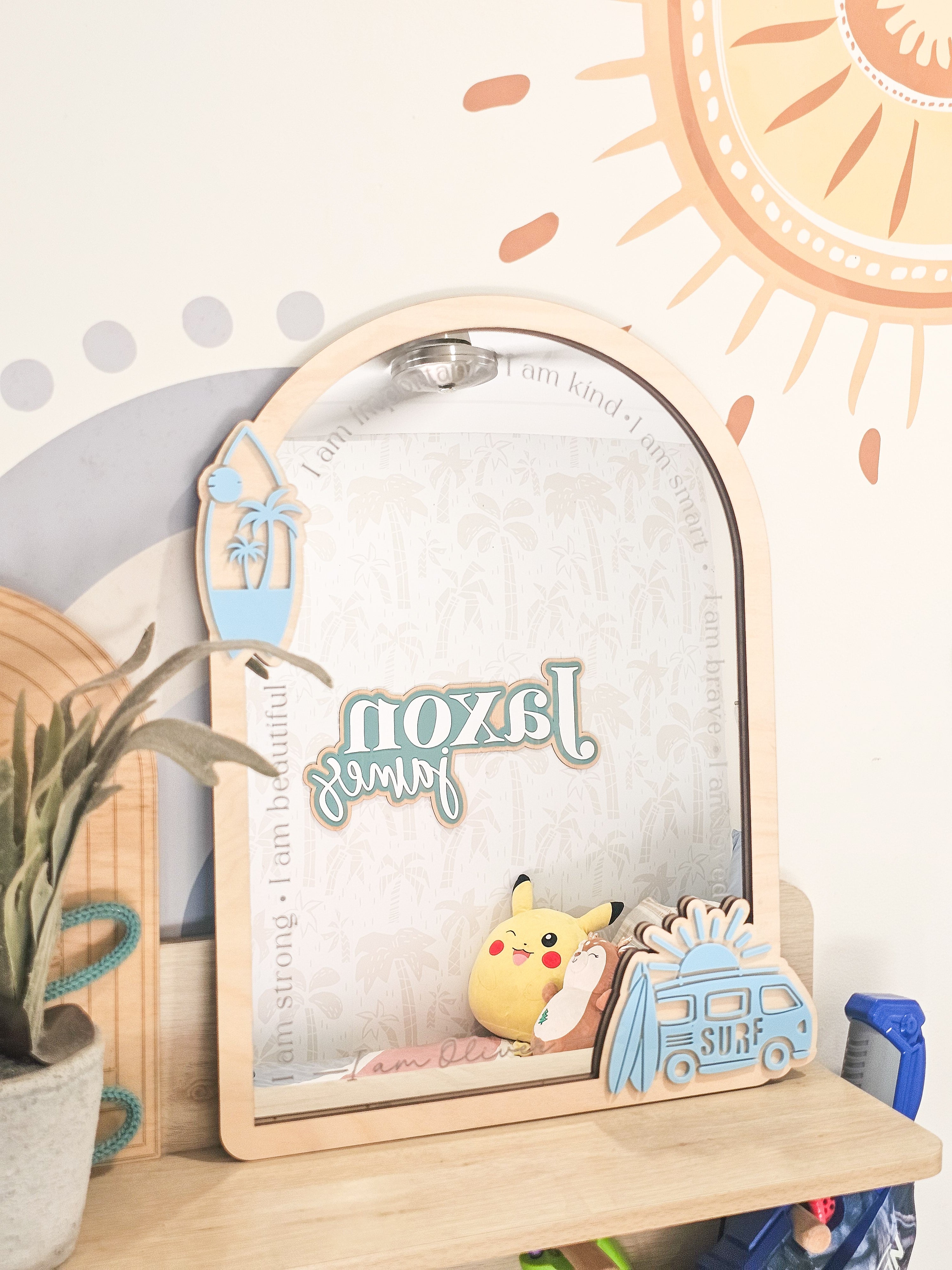 Personalised Daily Affirmation Mirror - Surfs Up – Love, Abby