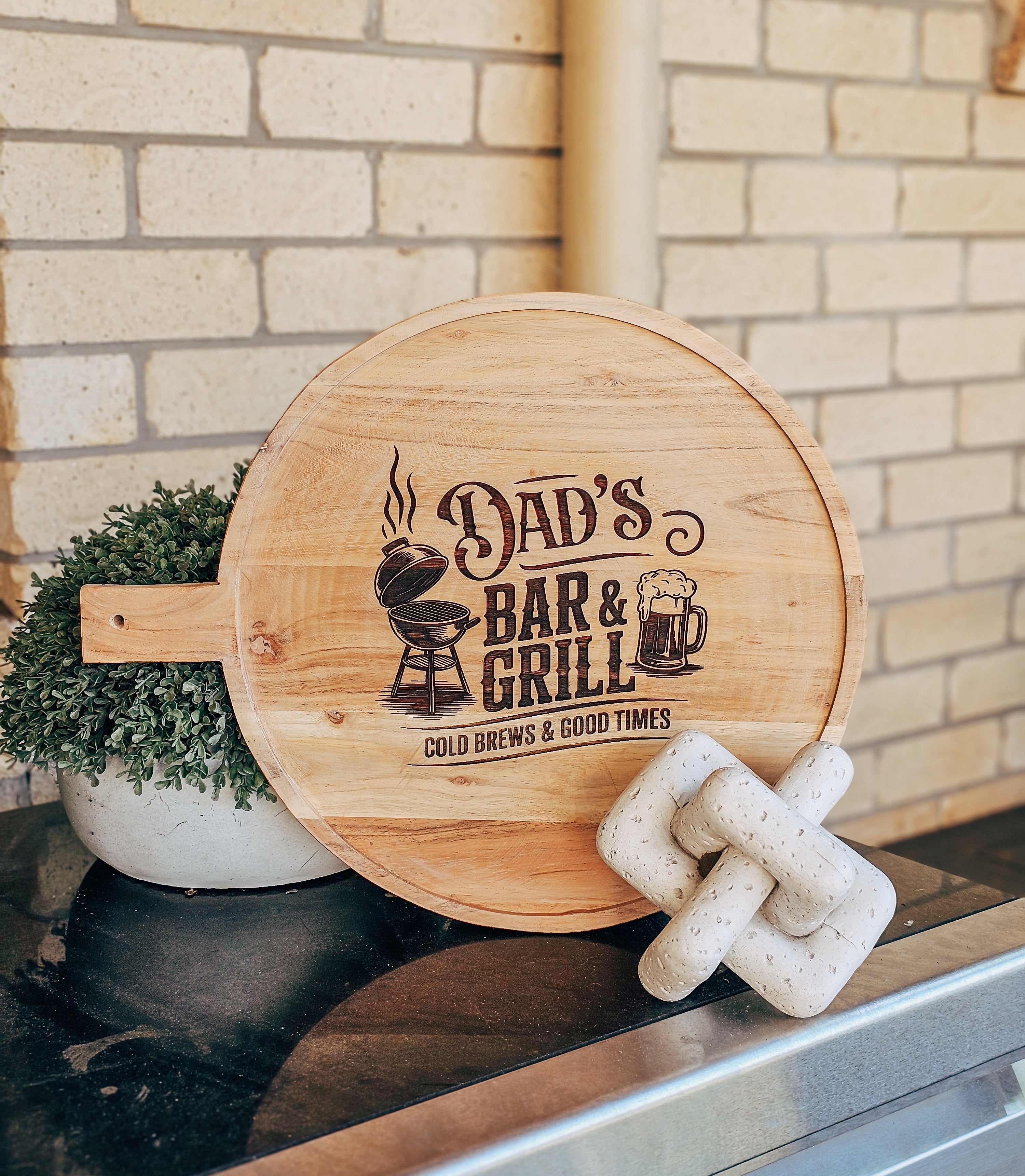 Dad's Bar & Grill Paddle Serving Board – Love, Abby