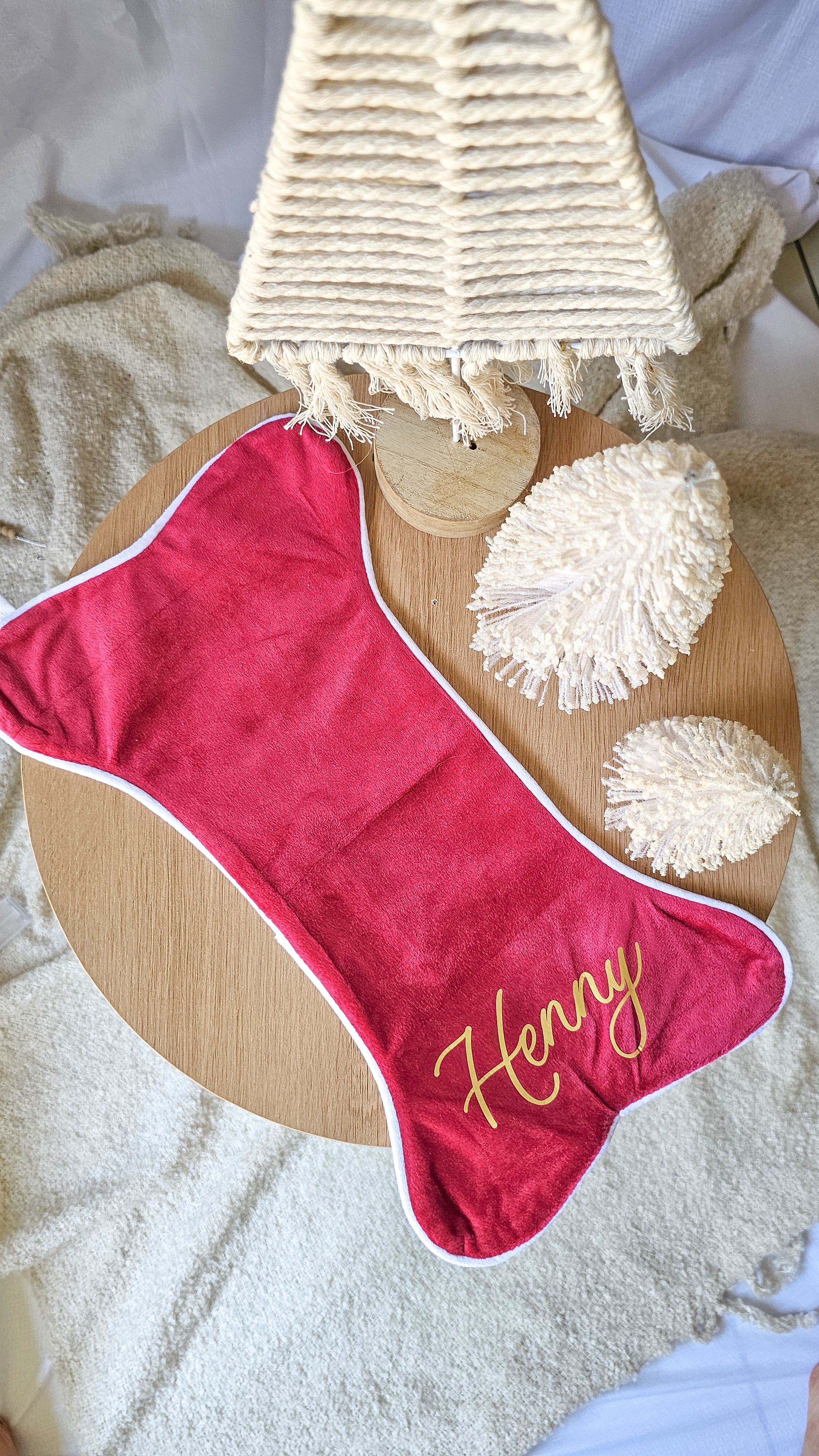 Personalised Deluxe Velvet Bone Stocking – Love, Abby