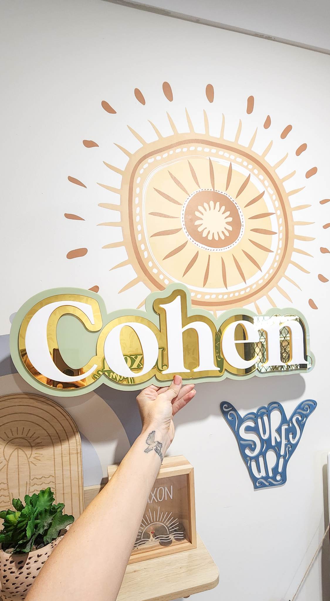 3 layer name plaque - Acrylic Base – Love, Abby