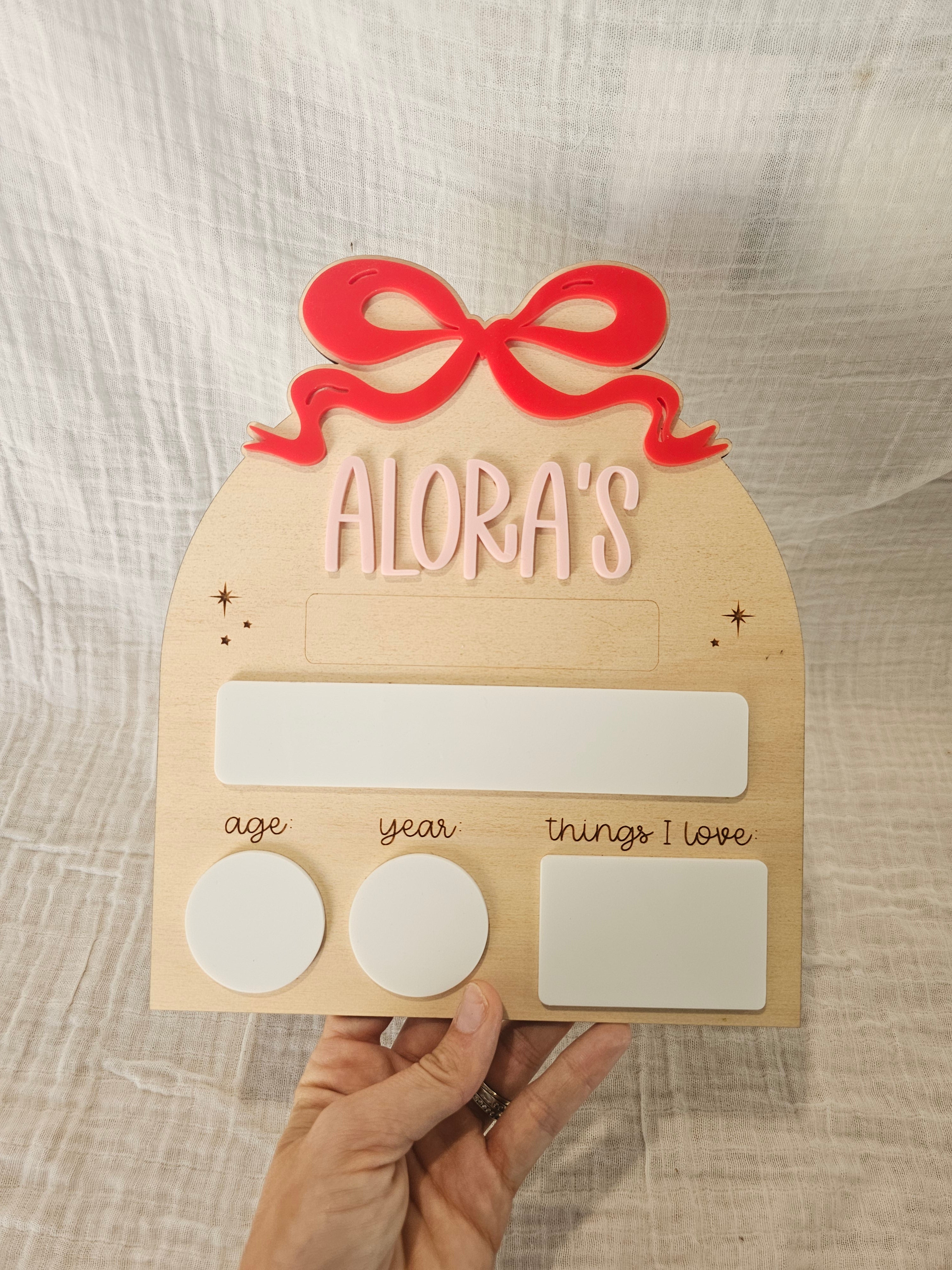 Alora's bow school board - OM – Love, Abby
