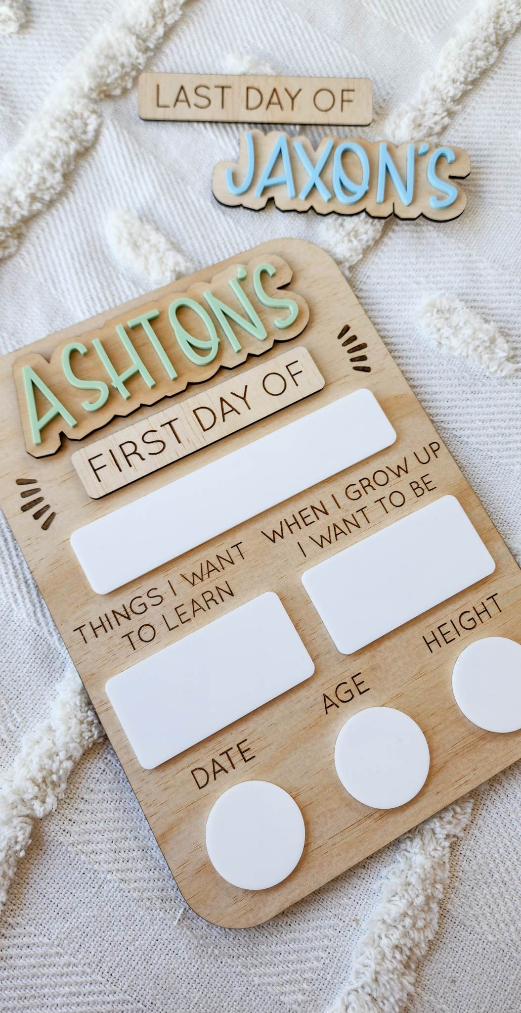 Interchangeable & Personalised First/Last Day Board – Love, Abby